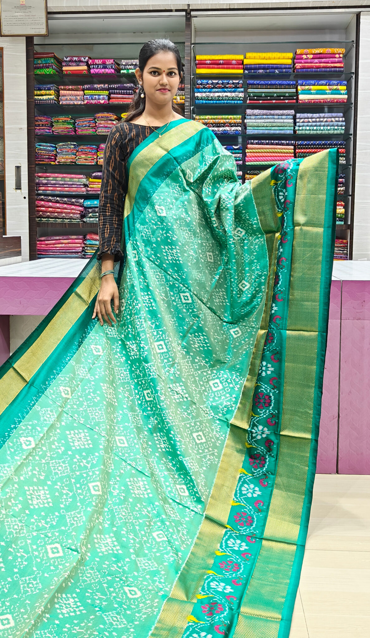 Ikkat Special Kaddi Border Sarees